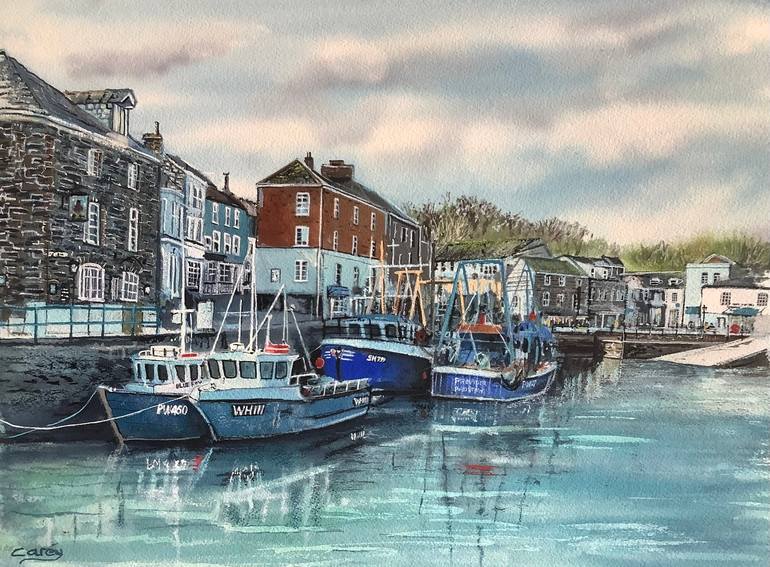 Padstow Harbour Cornwall Painting by Darren Carey | Saatchi Art