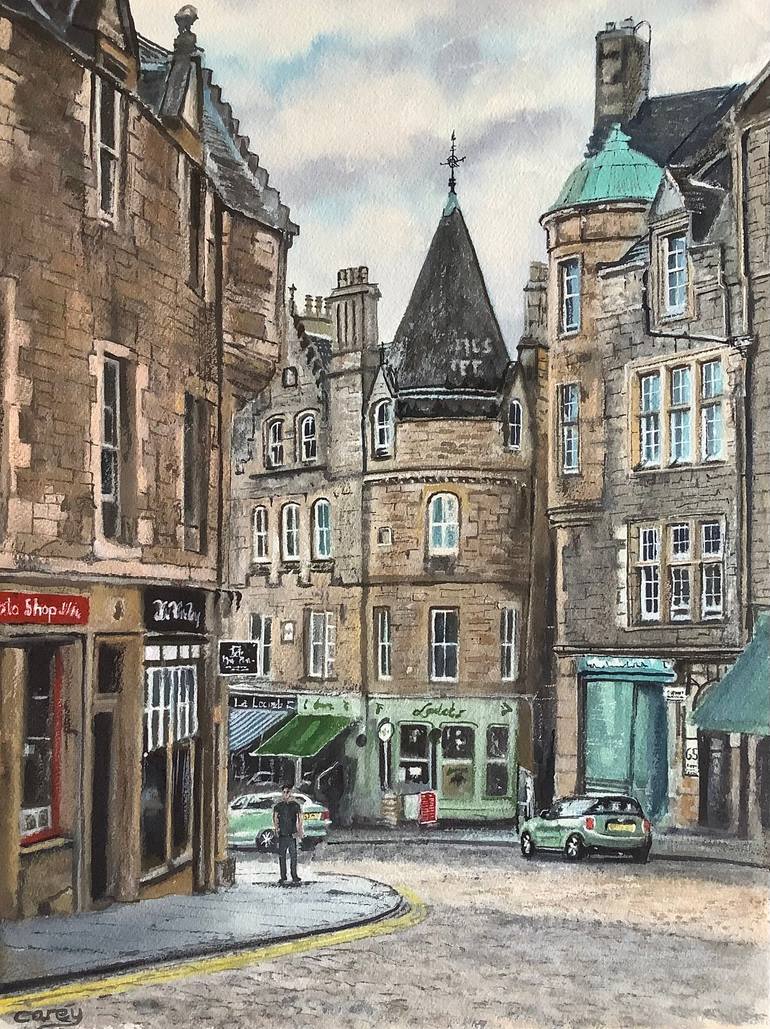 Cockburn street Edinburgh Painting by Darren Carey | Saatchi Art