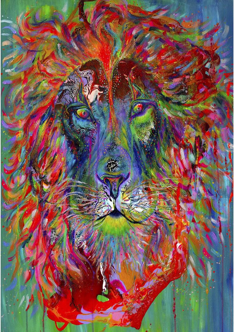 Lojale The Lion Painting by Sarah Trotter | Saatchi Art