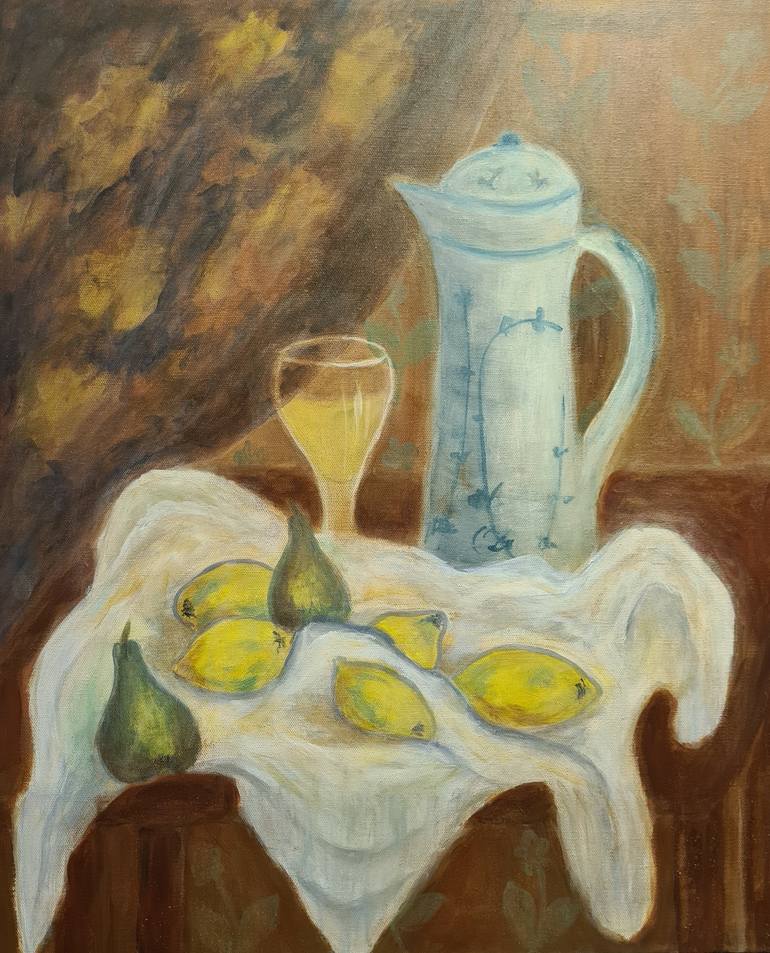 Lemons and can Painting by Trine Berg Larsen | Saatchi Art
