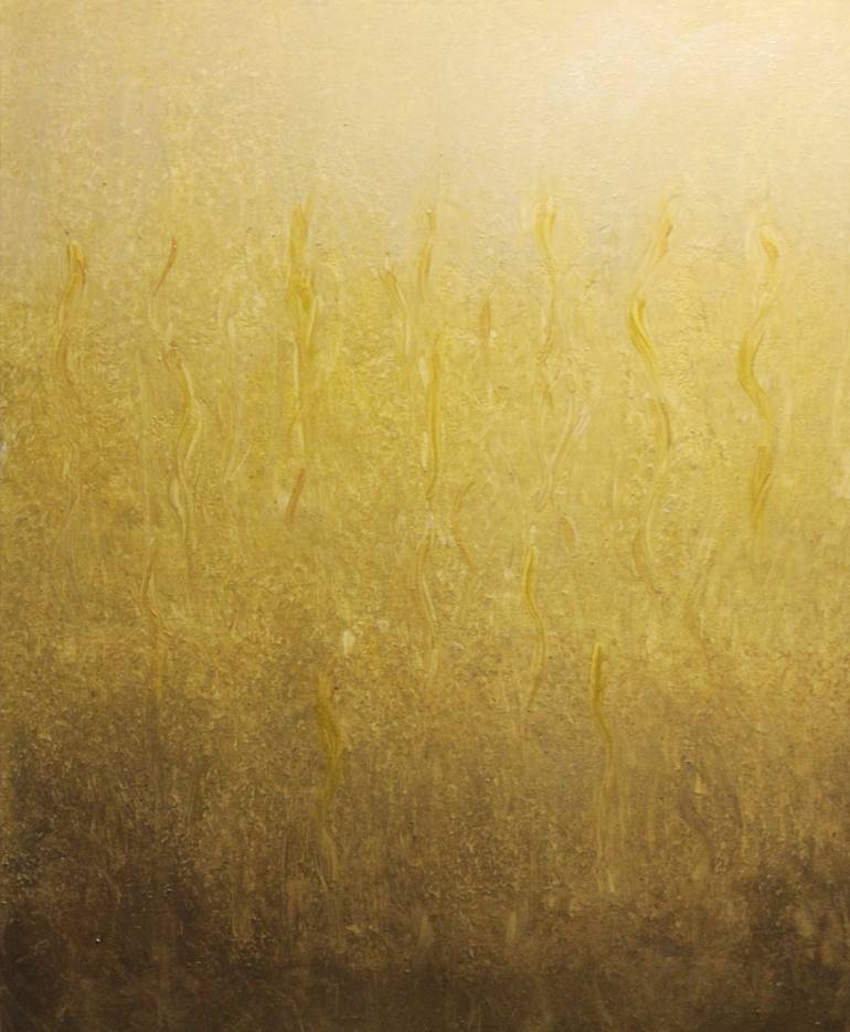 Golden wheat field Painting by Trine Berg Larsen | Saatchi Art