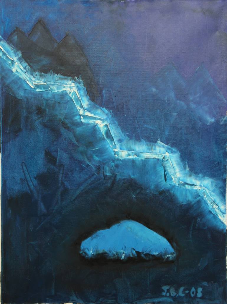 The blue stone Painting by Trine Berg Larsen | Saatchi Art