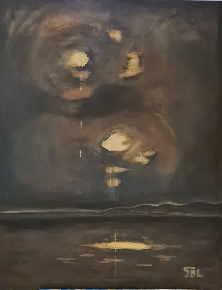 The dark side of the moon Painting by Trine Berg Larsen | Saatchi Art