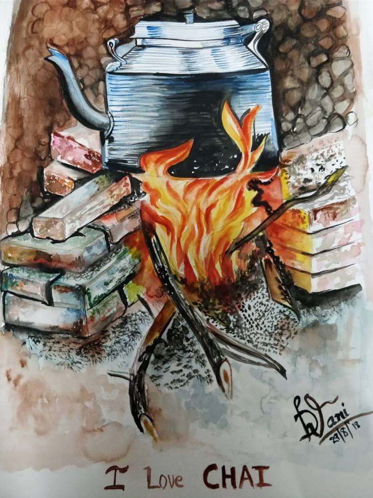 I love chai Painting by Bhaskar Bhojak | Saatchi Art