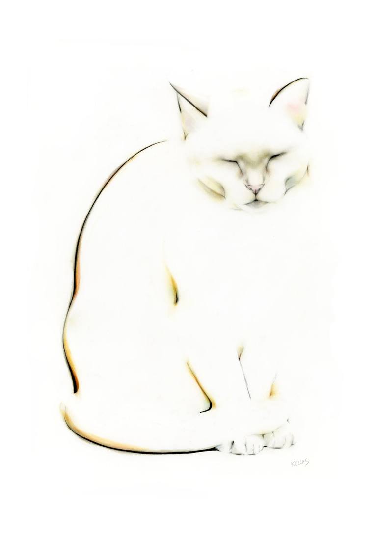 Zen Cat Drawing by Kellas Campbell | Saatchi Art