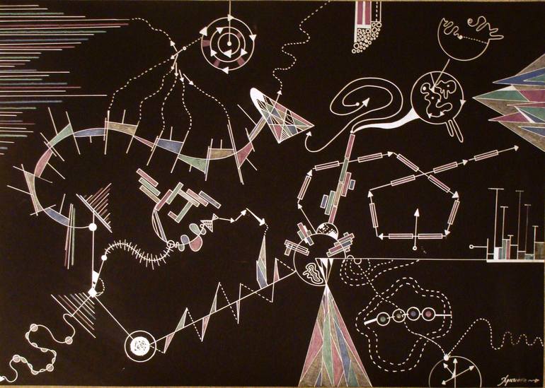 The paradox of prediction Drawing by Christiana Kazakou | Saatchi Art