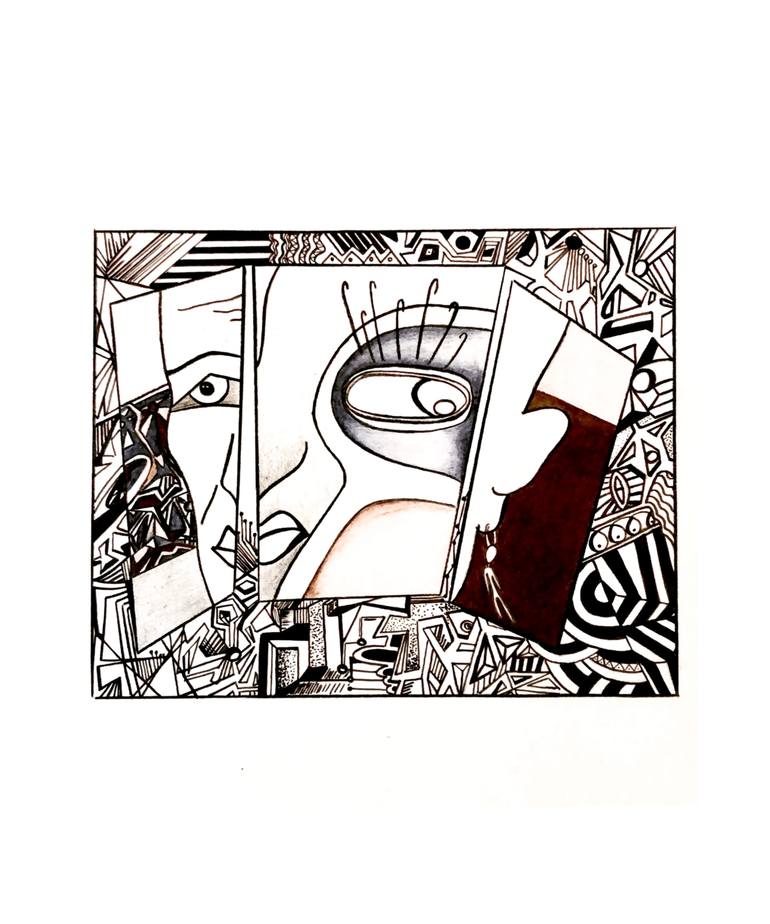 Another reality- old woman Original abstract art Original art by Lida ...