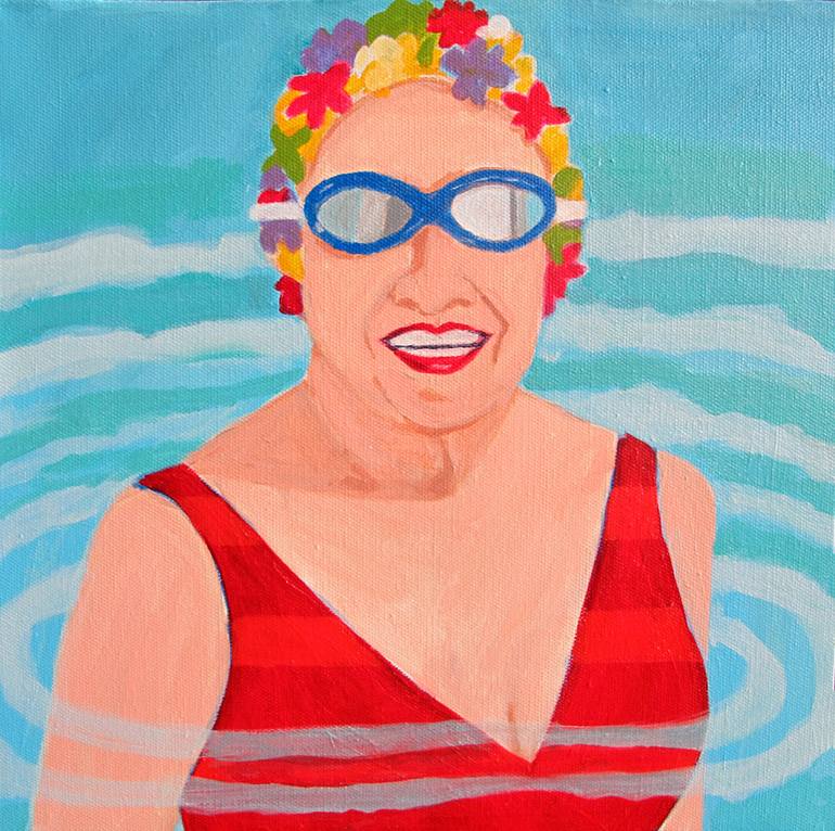 Women with Goggles Painting by Toni Silber-Delerive | Saatchi Art