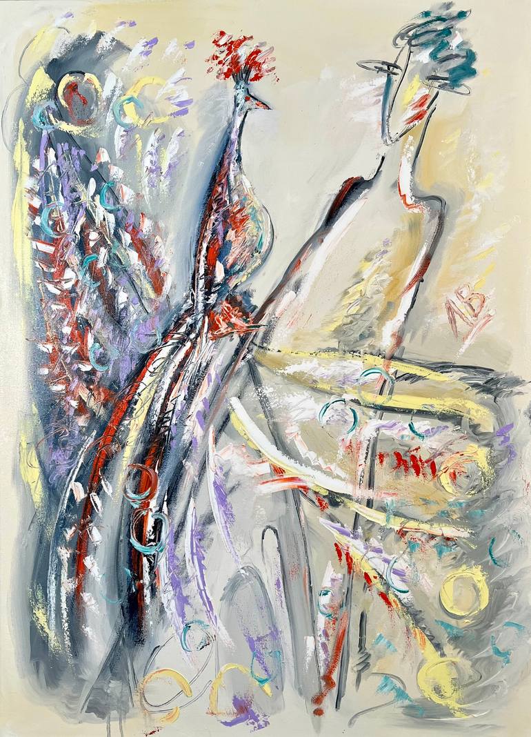 Portrait with peacock Painting by Leonid Vidrak | Saatchi Art
