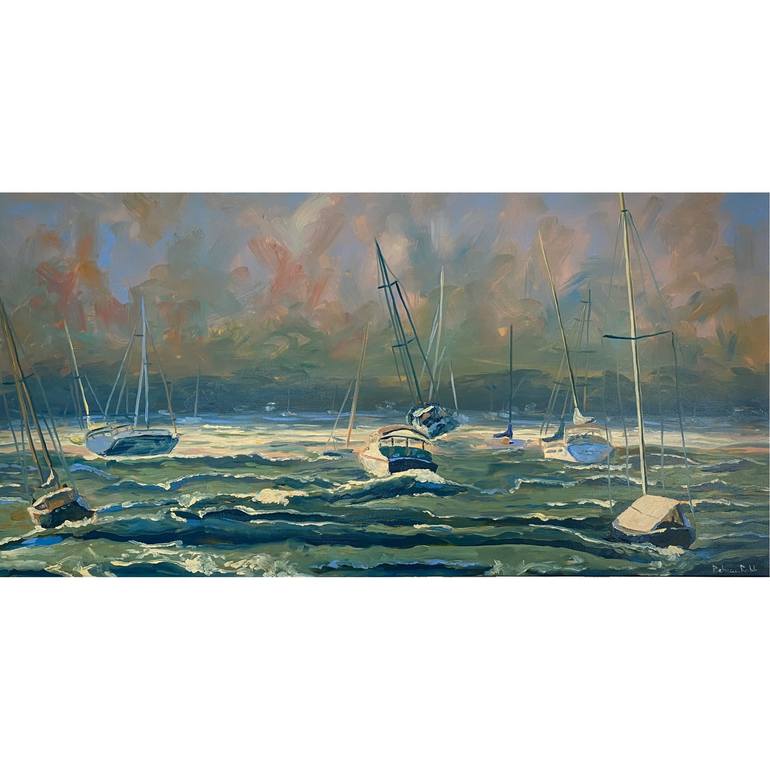 Sails Down Painting by Rebecca Robb | Saatchi Art