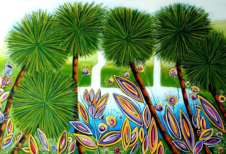 Cascada Tropical. Oda a la Cascada Painting by Luis Guillermo Vargas ...