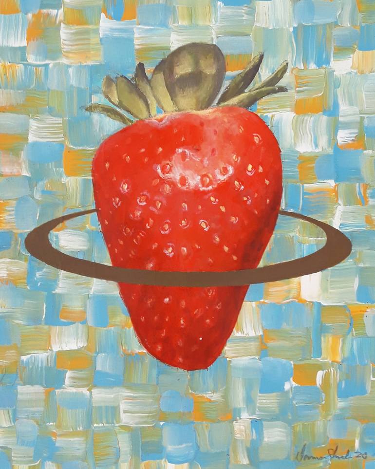 Moving Still Life: Strawberry Edition Painting by Damon Shuck | Saatchi Art