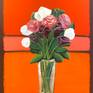Roses and Lilies With Orange Red and Pink Painting by Greg Morrissey ...