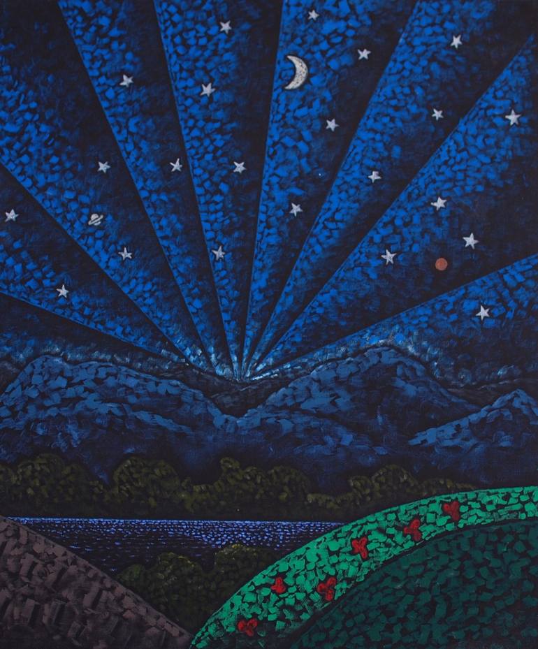 Dawn Mountains Painting by Bill Lyons | Saatchi Art
