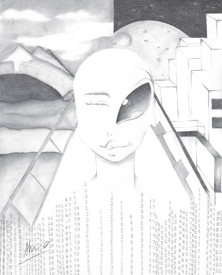 Simulation Drawing by Alivia Khaled | Saatchi Art