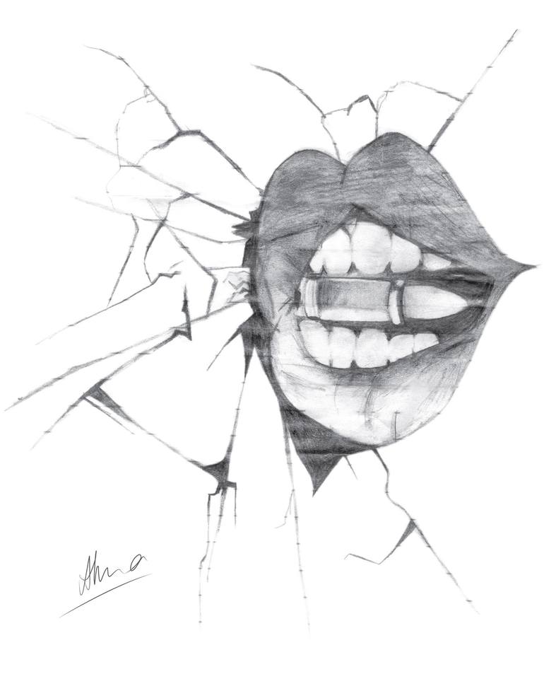 Bullet proof Drawing by Alivia Khaled | Saatchi Art