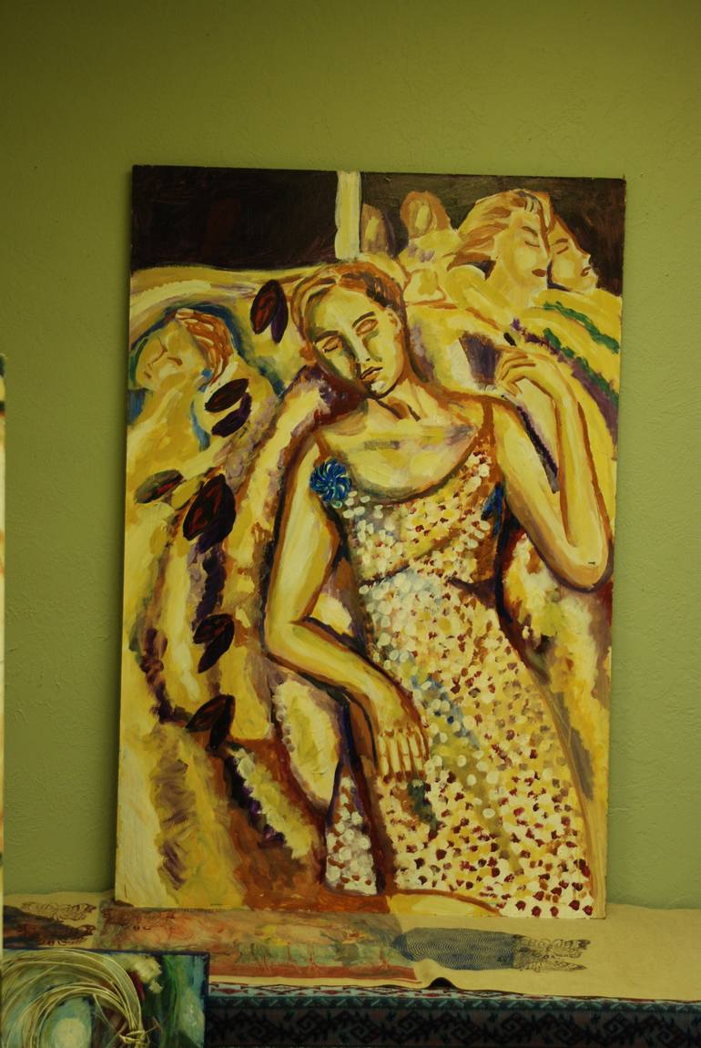 Woman Dreaming Painting by Karin Fain | Saatchi Art