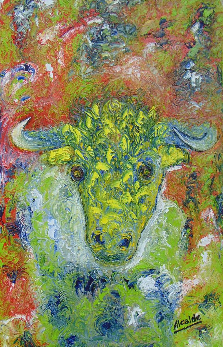 El Toro guapo Painting by Ángel Alcalde | Saatchi Art