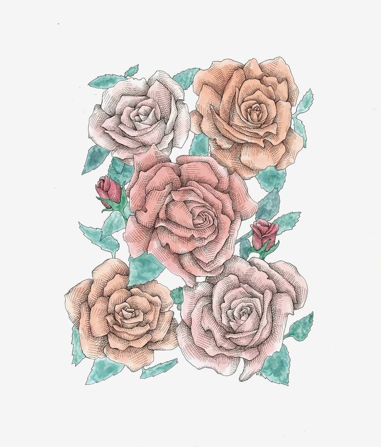 Roses for Mary Drawing by Caitlin Scimeca | Saatchi Art