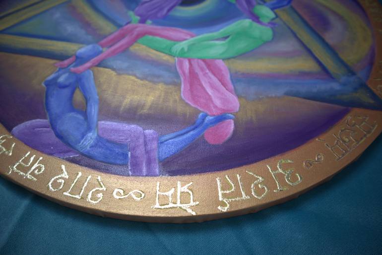 Unconditional love. Round artwork Painting by Elena Dunaeva | Saatchi Art