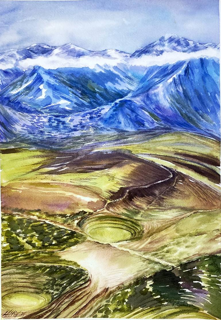 Landscape Machu Picchu Famous Place Painting by Elizabeth Altin ...