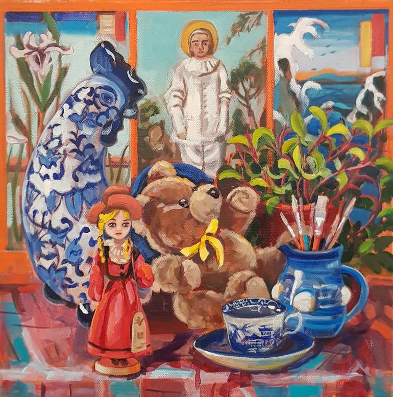 Pierrot and Friends Painting by Robyn Bauer | Saatchi Art