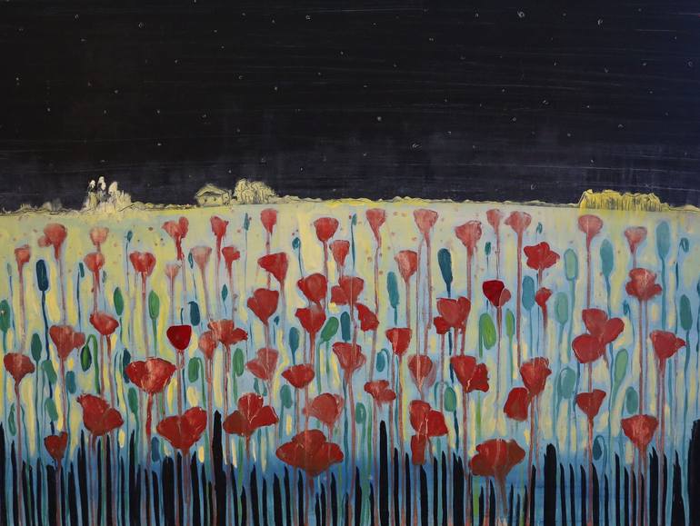 Silent Ukrainian Night Painting by Nadzeya Naurotskaya | Saatchi Art