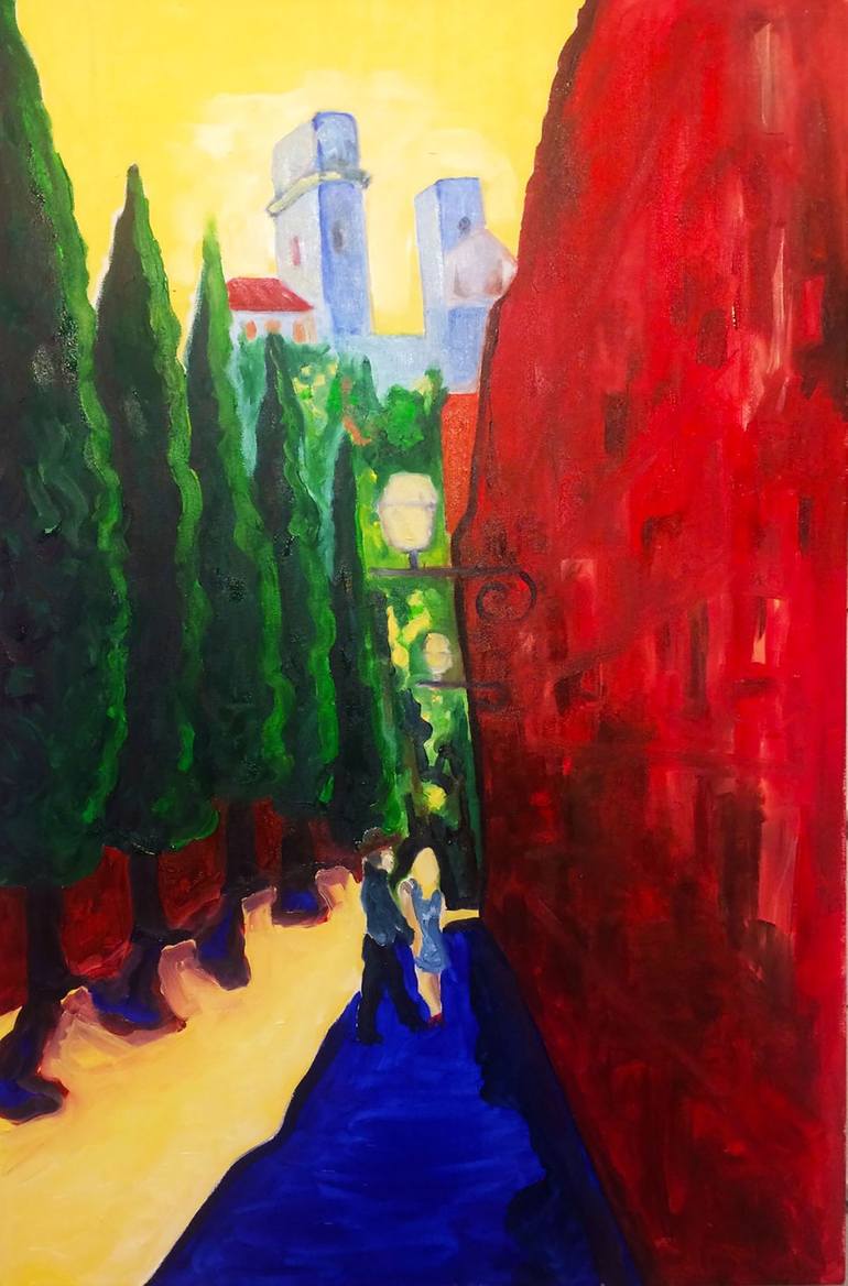 Two Towers Painting by Nadzeya Naurotskaya | Saatchi Art