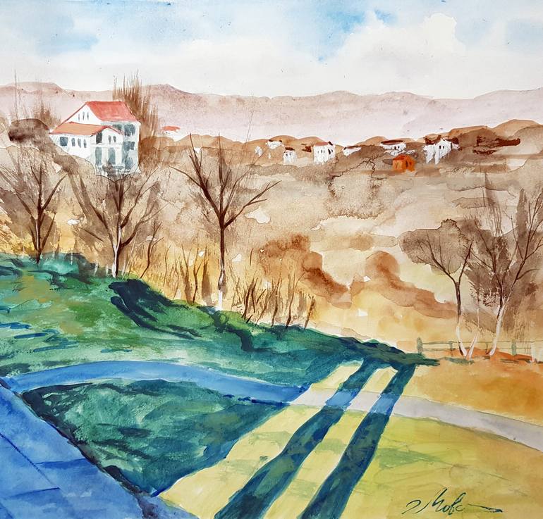 In the shadow of the Temple of Mithra in Garni Painting by Tigran ...