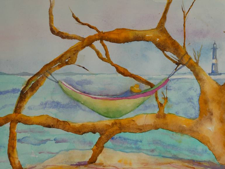 Beach Escape Painting by Anne Mcmath | Saatchi Art