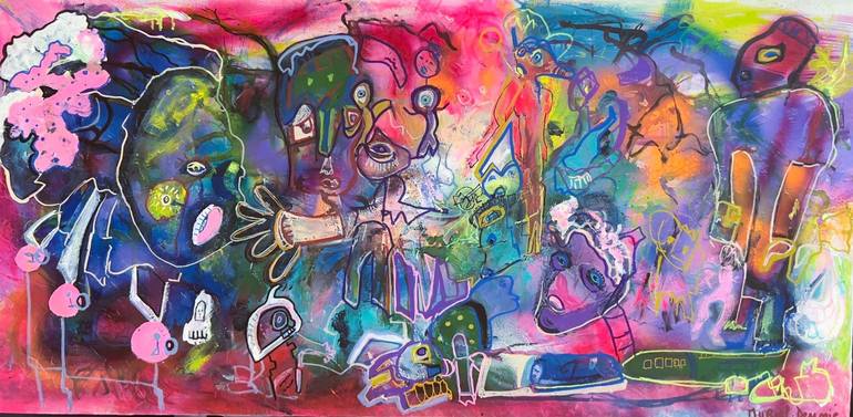 Cryptic Concrete Painting by Muriel Deumie | Saatchi Art