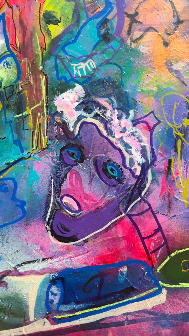 Cryptic Concrete Painting by Muriel Deumie | Saatchi Art