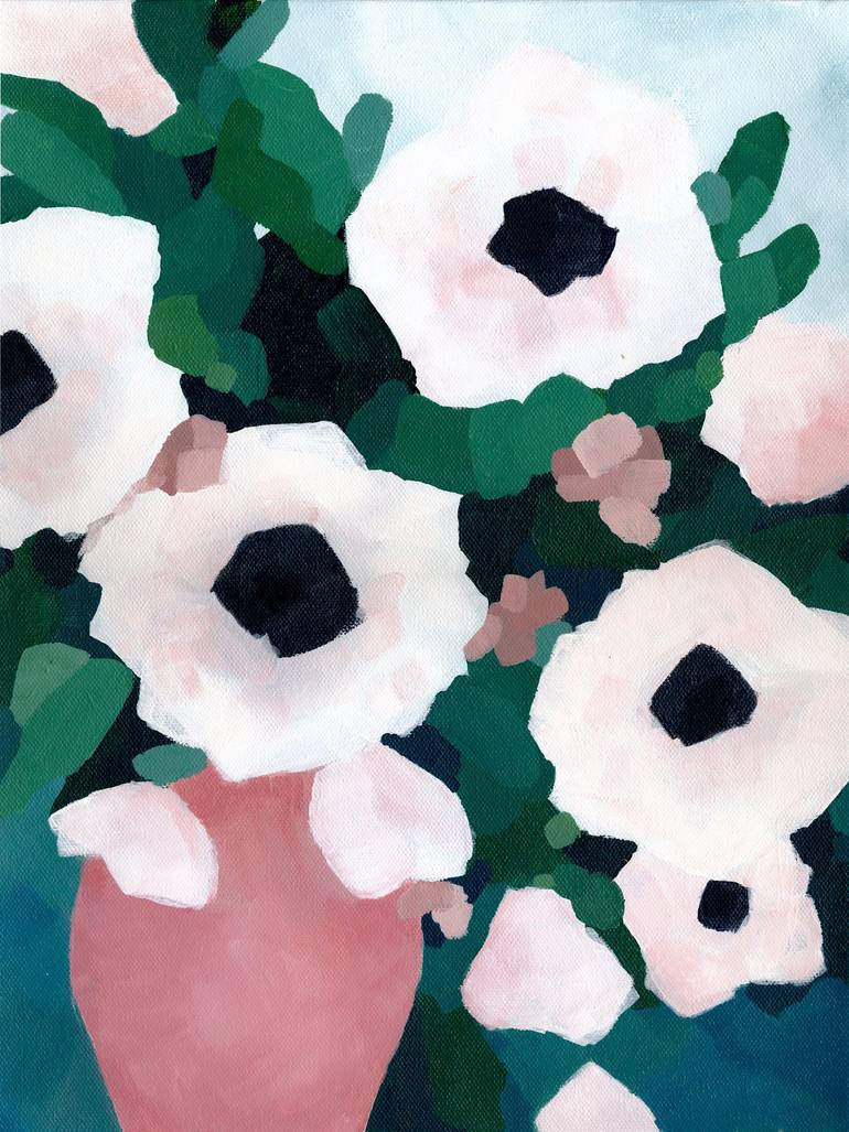 Blushing Blooms Painting by Patty Delvalle | Saatchi Art