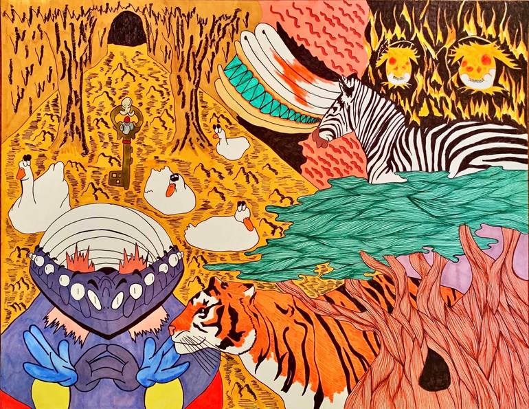 The Key Master Drawing by Austin Gregory | Saatchi Art