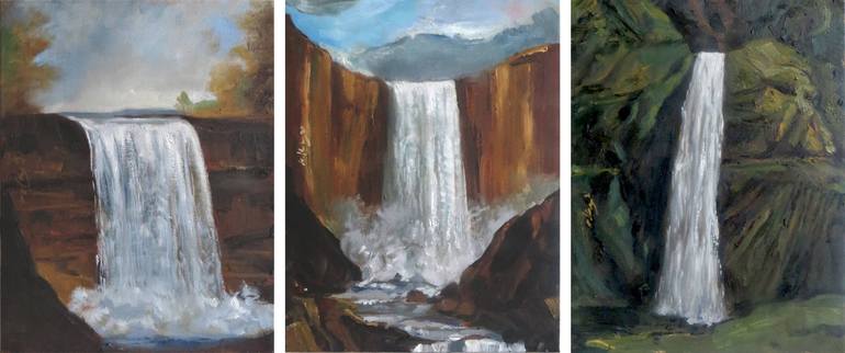 three waterfalls Painting by Marc Kehoe | Saatchi Art