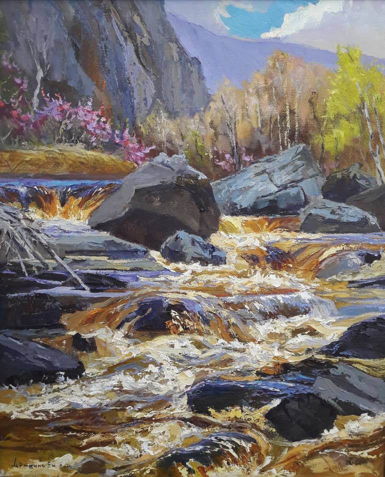 Spring River Painting by Ekaterina Demkina | Saatchi Art