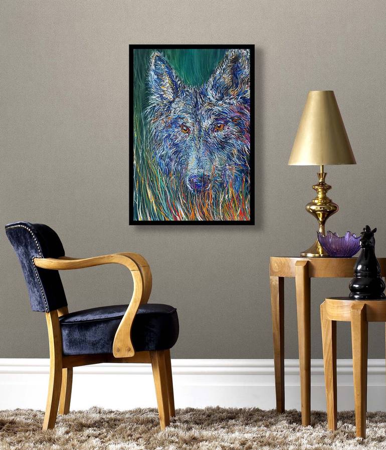 Wolf wild predator Painting by Lada Stukan | Saatchi Art