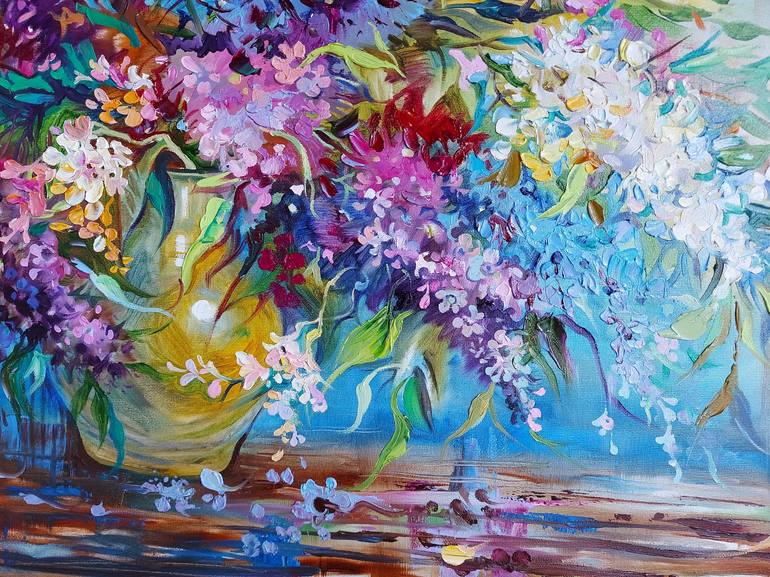 Lilac (Oil on canvas) Painting by Lada Stukan | Saatchi Art