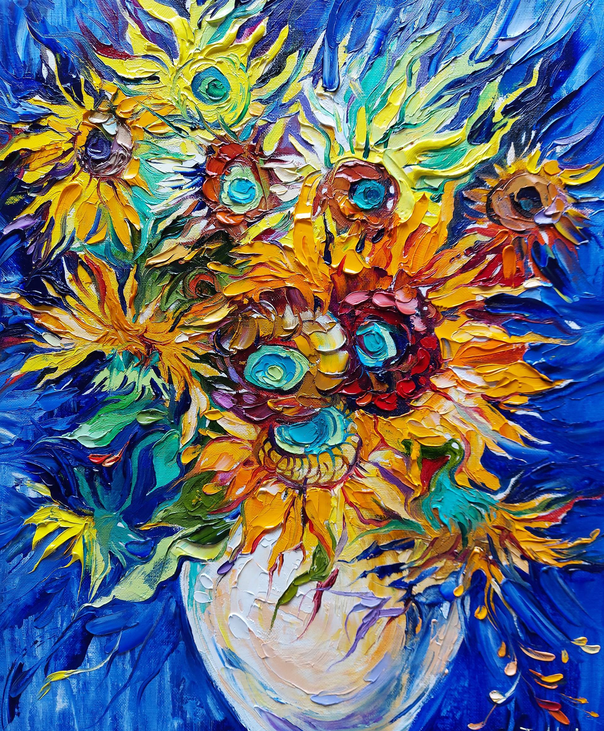 Painting Sunflower Oil Painting Abstract Painting Textured Painting ...