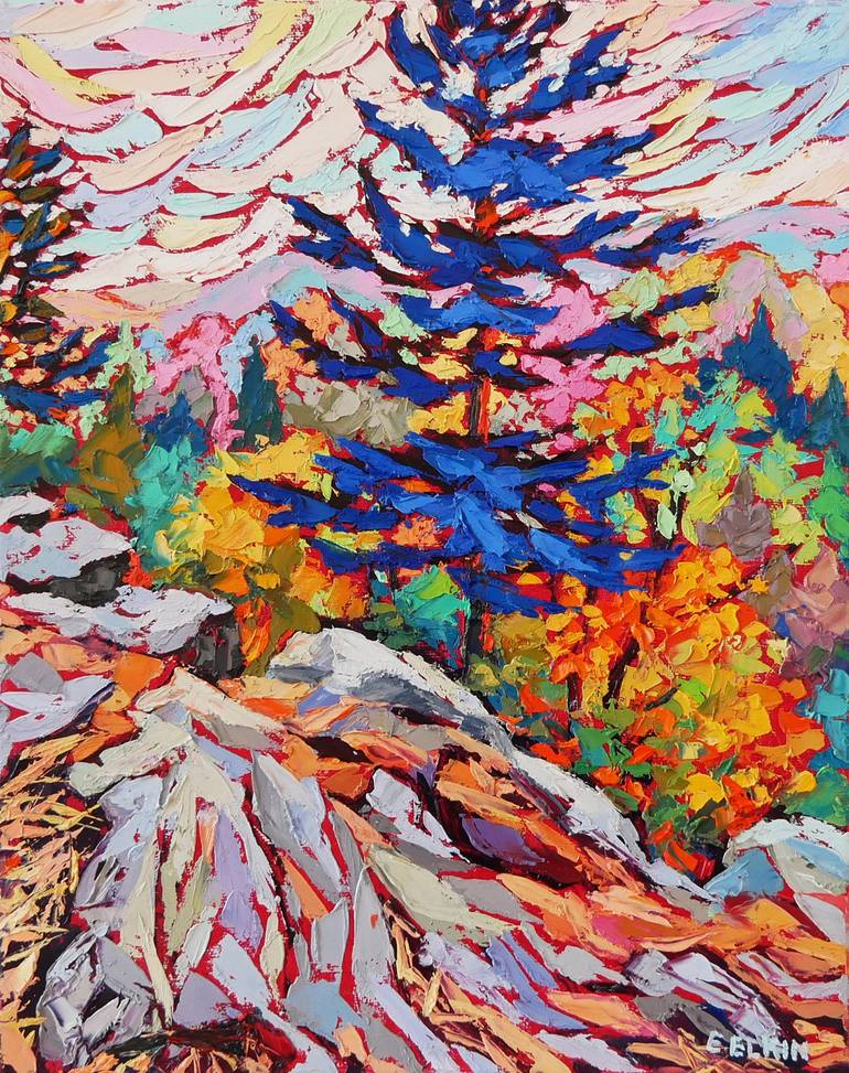 Take a Hike Painting by Elizabeth Elkin | Saatchi Art
