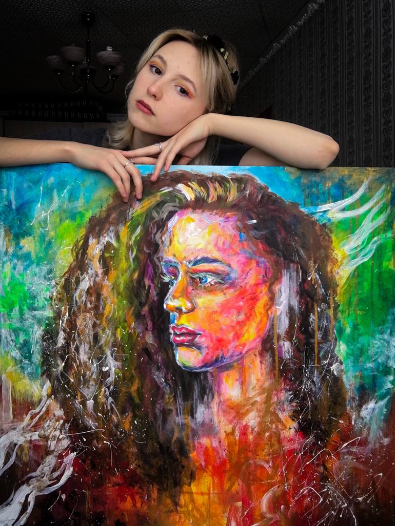 Girl on fire Drawing by Valeria Soboleva | Saatchi Art