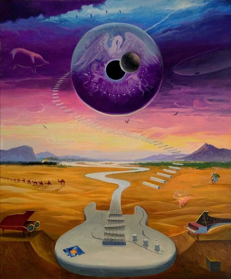 14 rock bands in a metaphorical dimension Painting by Aleksandr Bolotov ...