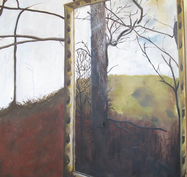 Angled Woodland Reflection Painting by Dan Bell | Saatchi Art