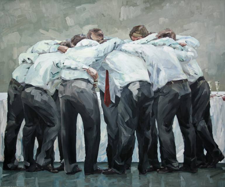 Huddle Painting by Topi Ruotsalainen | Saatchi Art