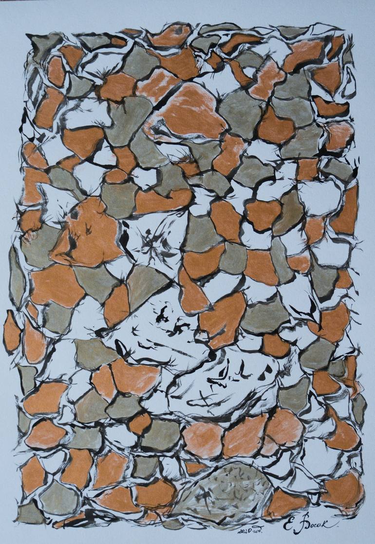 Abstract stones Drawing by Ekaterina Bosak | Saatchi Art