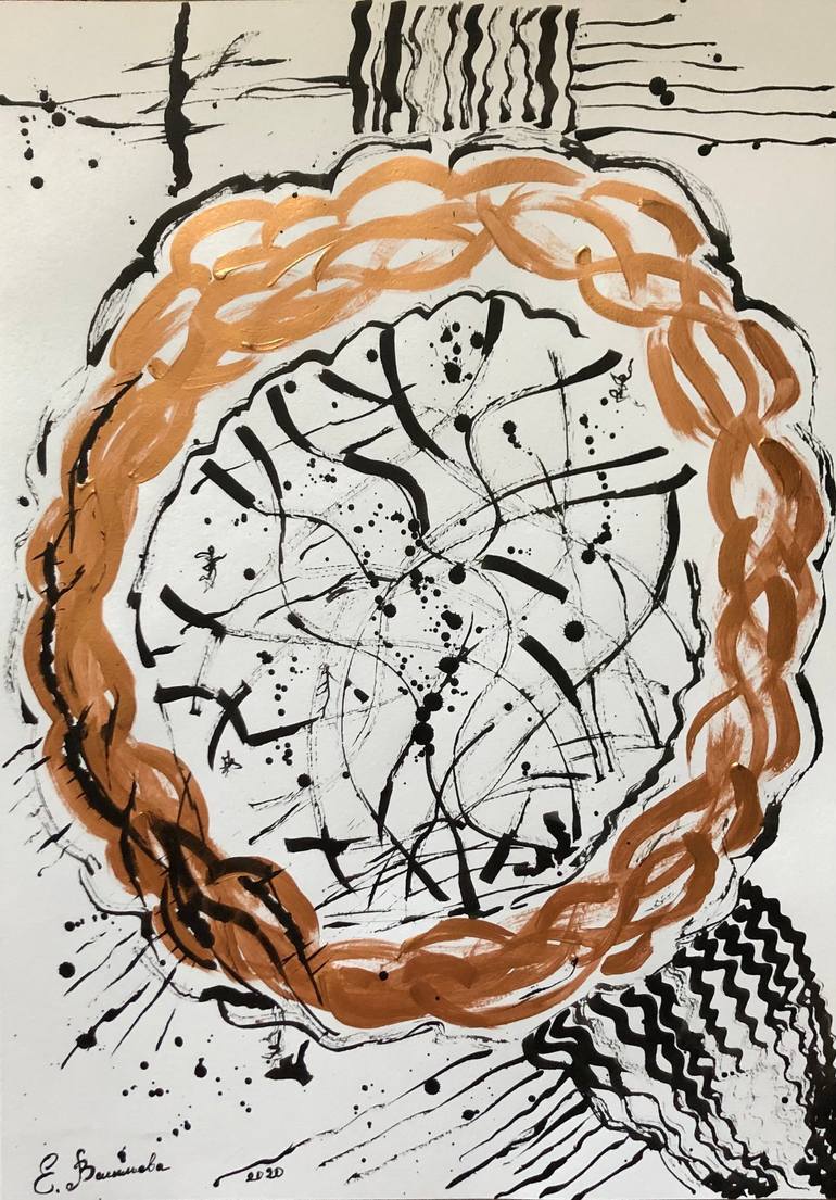 Bronze circle Drawing by Ekaterina Bosak | Saatchi Art
