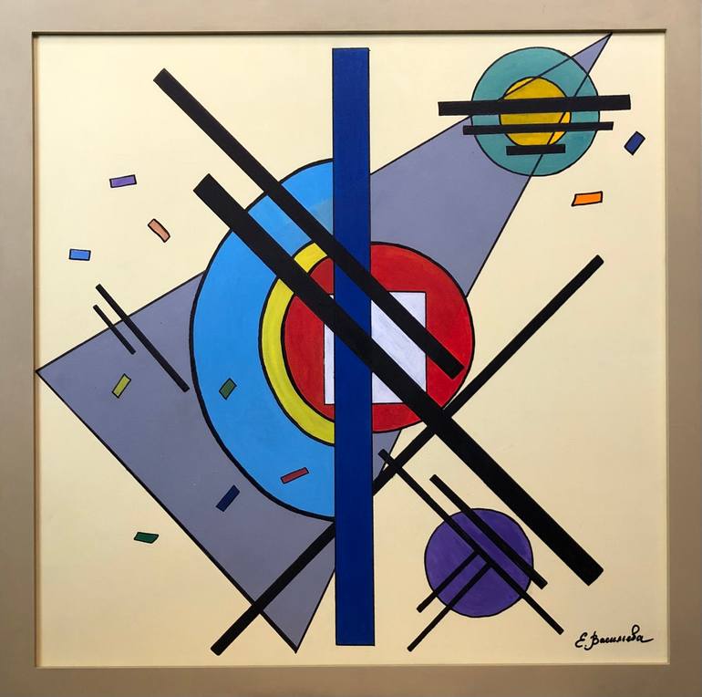 Composition # 1 Triangle triptych from the homage to Kandinsky series ...