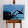Snorkeling - Underwater Diving Lady Female Figure Painting by Daria ...