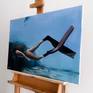 Snorkeling - Underwater Diving Lady Female Figure Painting by Daria ...
