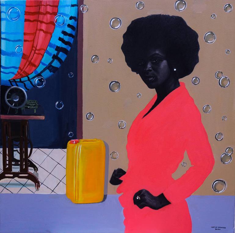 Visit to my tailor Painting by Olamide Ogunade | Saatchi Art